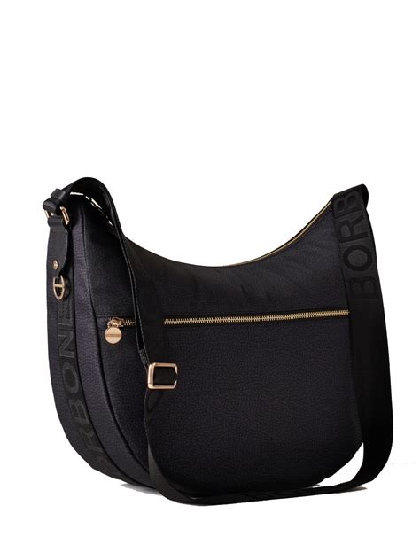 Borbonese Luna Bag Medium Luna Hobo Bag Medium Dark Black Buy At Outlet Prices