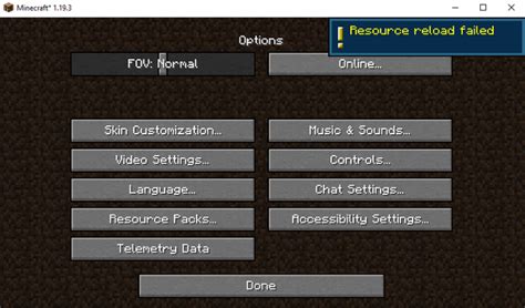 resource reload failed r minecraft