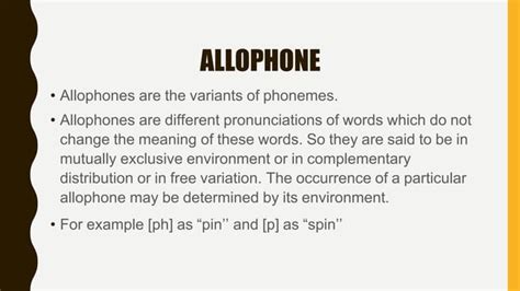 Presentation Of Phone Phoneme And Allophones Copyppt