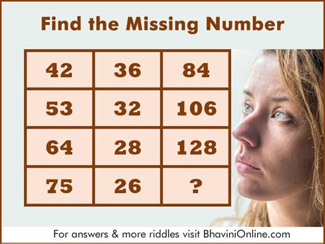 Numerical Riddle Find The Missing Number In The Table BhaviniOnline