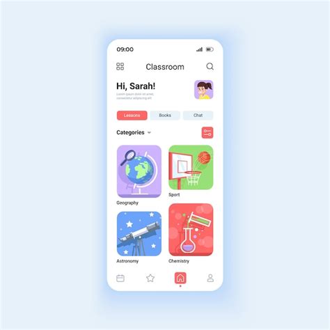 Premium Vector Online Education Daytime Mode Smartphone Interface