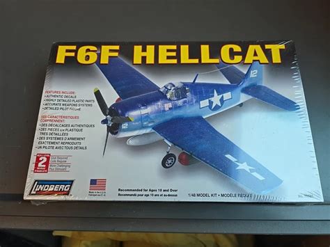 148 Us Navy Grumman F6f Hellcat Fighter Aircraft Model Kit Lindberg