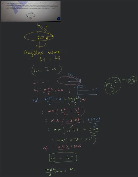2 A Disk Rotates At Constant Angular Velocity Around Its Vertical Axis O