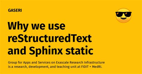 Why We Use Restructuredtext And Sphinx Static Site Generator For Maintaining Teaching Materials