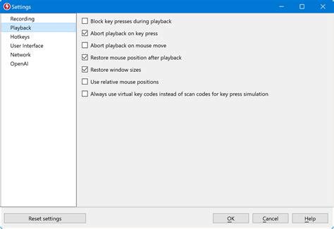 Macro Recorder Settings