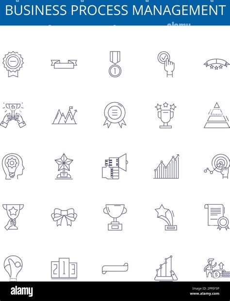 Business Process Management Line Icons Signs Set Design Collection Of
