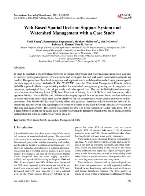 Pdf Web Based Spatial Decision Support System And Watershed