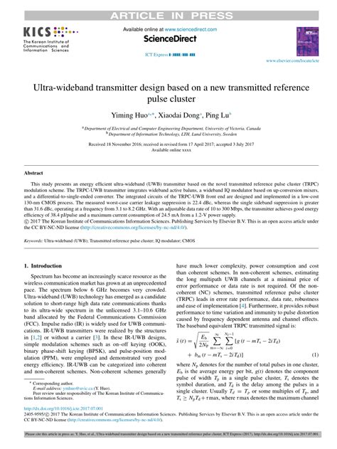 pdf ultra wideband transmitter design based on a new transmitted