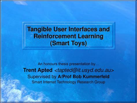 ppt tangible user interfaces and reinforcement learning smart toys