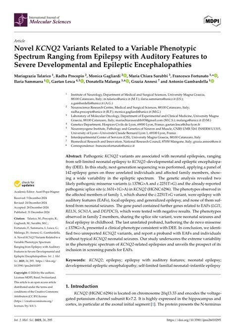 Pdf Novel Kcnq2 Variants Related To A Variable Phenotypic Spectrum Ranging From Epilepsy With