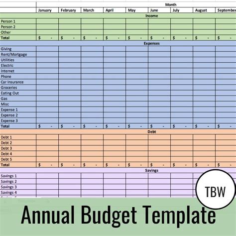 Excel Yearly Budget Template