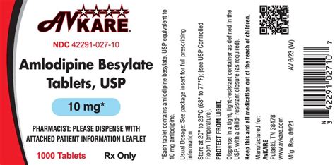 Dailymed Amlodipine Besylate Tablet