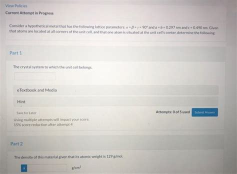 solved consider a hypothetical metal that has the following