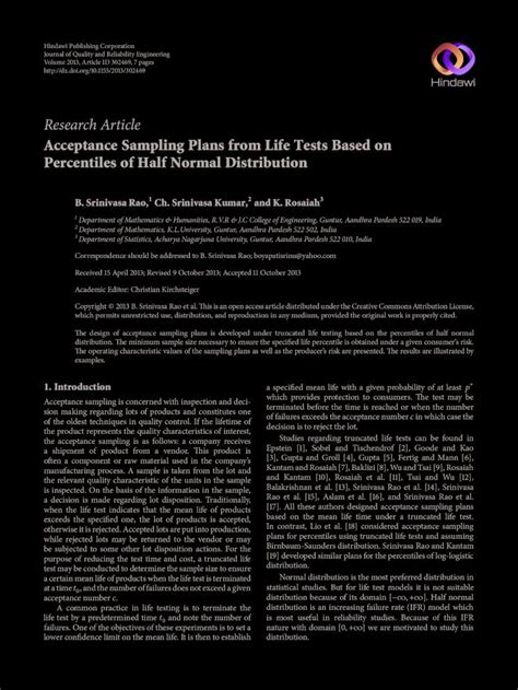 Pdf Research Article Acceptance Sampling Plans From …downloads