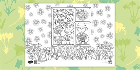 Spring Flowers Mindfulness Colouring Sheet