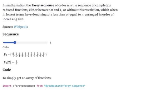 Farey Sequence Nicholas Ortenzio Observable