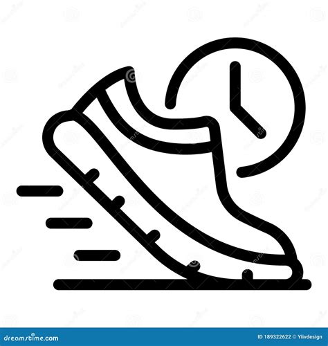 Running Foot Icon Outline Style Stock Vector Illustration Of Black Logo 189322622