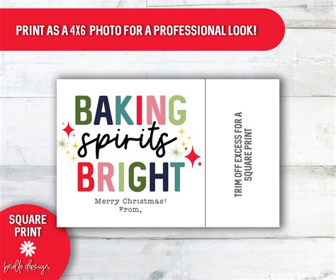Baking Spirits Bright Christmas Printable Tag Neighbor Friend