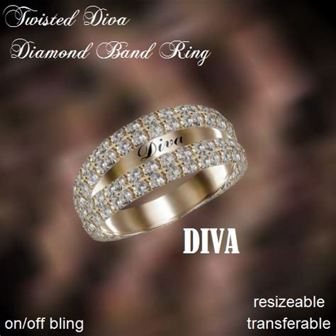 Second Life Marketplace Twisted Diva Diamond Band Ring For Her Boxed