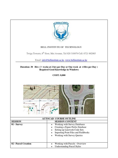 Autocad Civil 3d Course Outline Download Free Pdf Databases Auto Cad
