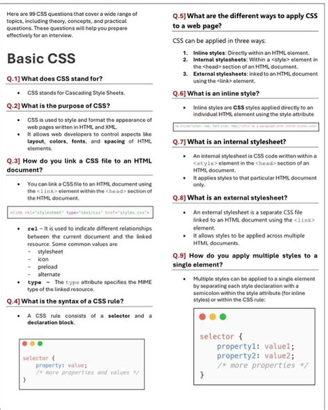 the developer squad 1k🎯 css interview questions and answers 🎯 save it for later 💾 and follow