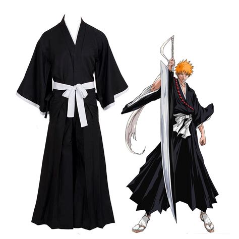 Jual Yukata Hakama Jubah Pemutih Kurosaki Ichigo Kostum Halloween