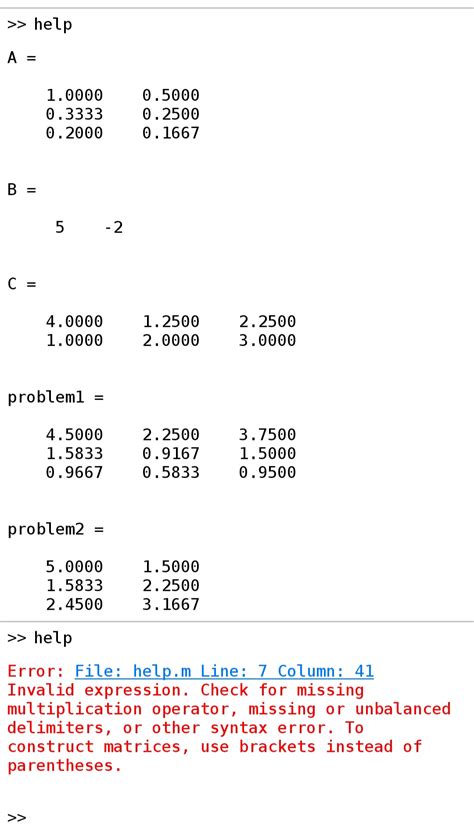 Solved In Matlab Enter The Following Matrices Use Appropriate Format