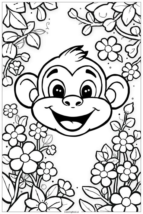 Simple Monkey Coloring Page Free Pdfandpng Printable