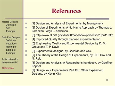 PPT DESIGN OF EXPERIMENTS NESTED DESIGNS SPLIT PLOT DESIGNS PowerPoint Presentation ID 6791050