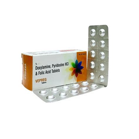 Vepreg Doxylamine Pyridoxine Folic Acid Tablets 25 Mg At ₹ 670box In