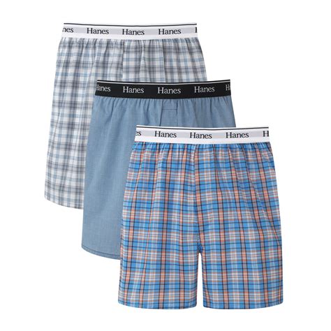Hanes Originals Cotton Woven Boxers Pack Moisture Wicking Underwear