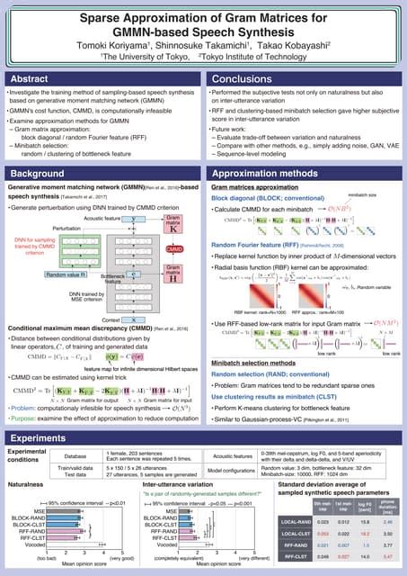 Sparse Approximation Of Gram Matrices For Gmmn Based Speech Synthesis Pdf