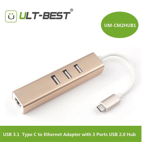 ULT Best Multi Function USB C Hub Hab USB Type C To Ports USB Hubs With RJ External Lan