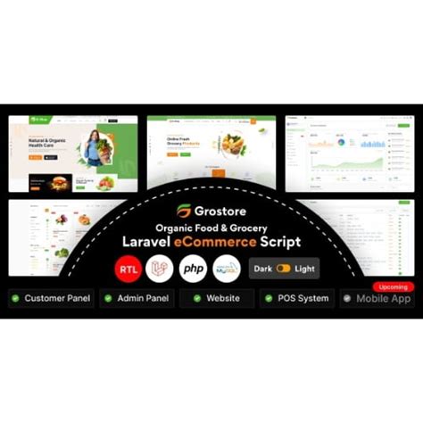 Grostore Food And Grocery Laravel Ecommerce With Admin Dashboard Digixcel