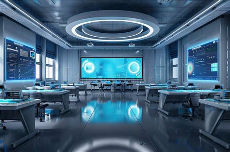 Modern Classroom Equipped With The Latest Technology And Screens Stock Image Image Of Lesson