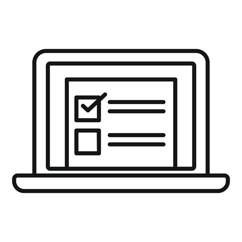 Laptop Online Survey Icon Outline Style 14503863 Vector Art At Vecteezy