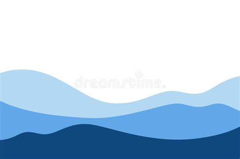 Abstract Blue Sea Waves Endless Undulating Shapes Of Water Background Element Flat Design