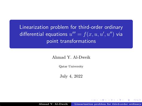 PDF Linearization Problem For Third Order Ordinary Differential Equations Via Point