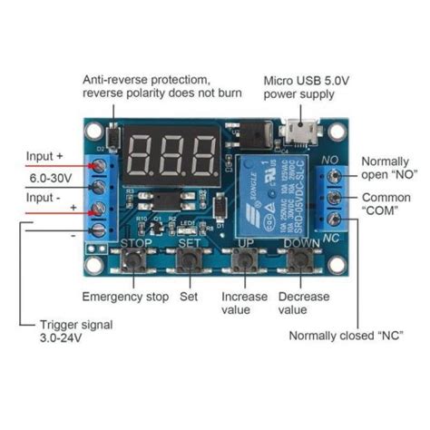 5v Delay Timer Ws16 Micro Usb Dc 6 30v Digital Led Display Trigger Turn