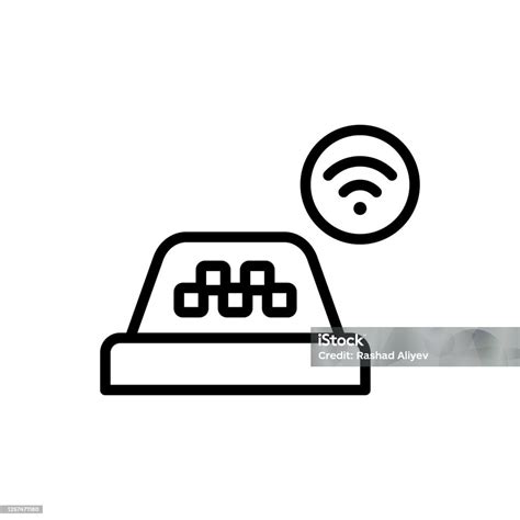 택시 기호 아이콘 간단한 라인 Ui 및 Ux 웹 사이트 또는 모바일 응용 프로그램에 대한 택시 서비스 아이콘의 윤곽 벡터 요소