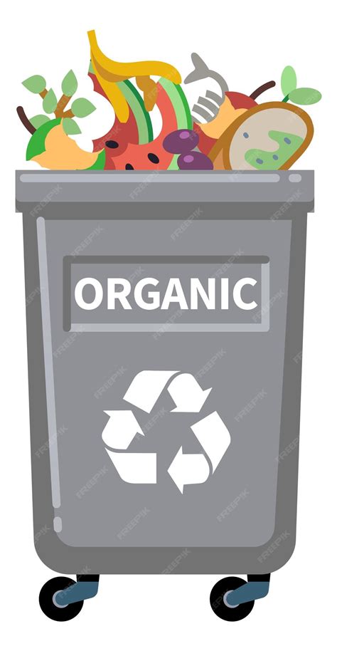 Recipiente De Lixo Orgânico Recipiente De Reciclagem De Compostagem Vetor Premium