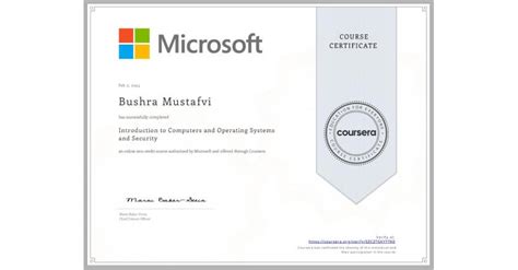 Completion Certificate For Introduction To Computers And Operating