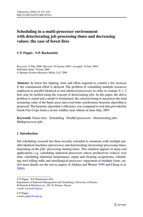 Pdf Scheduling In A Multi Processor Environment With Deteriorating Job Processing Times And