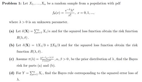 Solved Problem Let X Xn Be A Random Sample From A Chegg