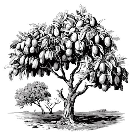Premium Vector Hand Drawn Sketch Mango Tree Illustration