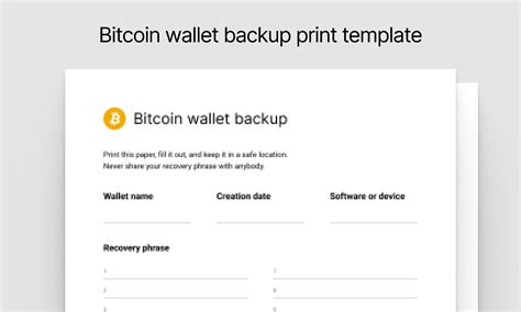 bitcoin wallet backup print template figma