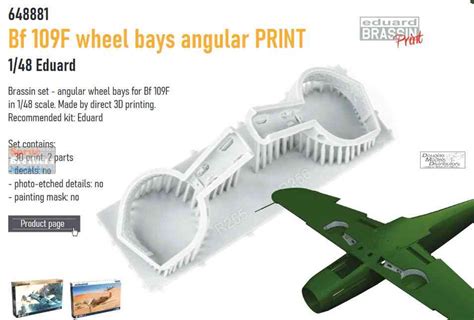 Edu648881 148 Eduard Brassin Print Bf109f Wheel Bays Angular Edu Kit Sprue Brothers