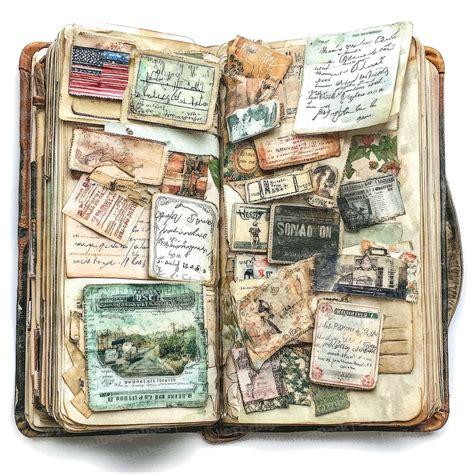 12 Vintage Junk Journal Clipart Watercolor Journal Pages Art