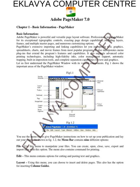 Notes Of Pagemaker By Rk Pdf Page Layout Paragraph