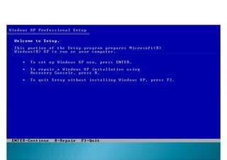 Installing Windows Xp PPT